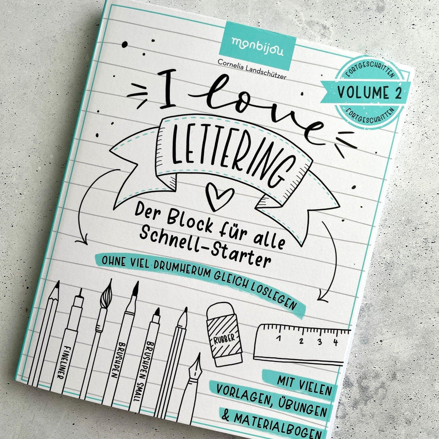 Lettering Übungsblock „I love Lettering“ Vol. 2 bei Stifteliebe
